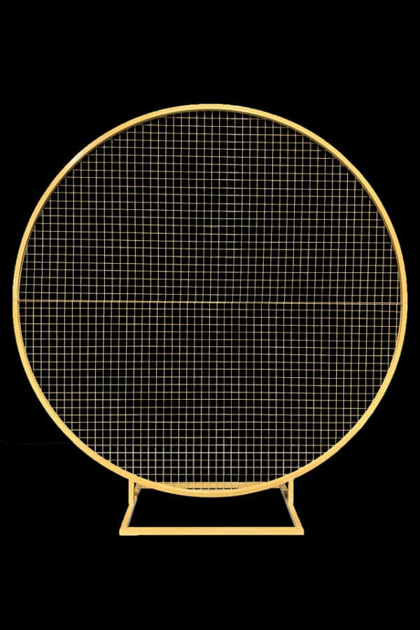 Round Mesh Frame Backdrop - Gold - Scenic Rim HIRE